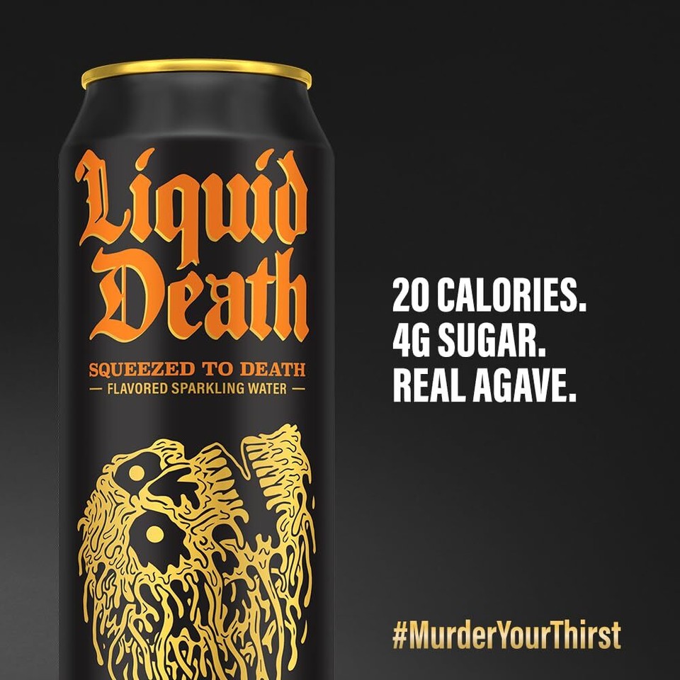 Liquid Death, Squeezed To Death Sparkling Water, 19.2 Fl Oz (Pack of 8 ...