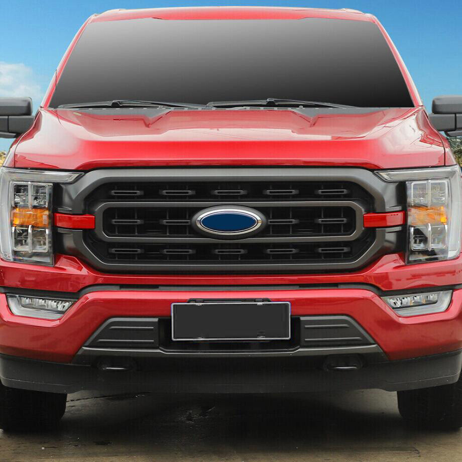 For 2021-2023 Ford F150 F-150 ABS Red Look Front Grille Insert Cover ...