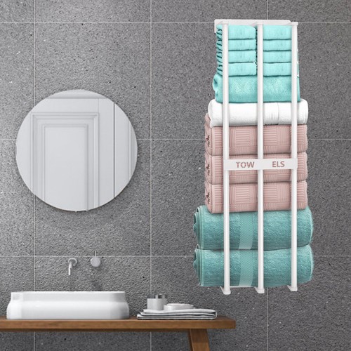 Wall Towel Rack Stainless Steel Bath Tower Holder Wall Mounted Tower ...