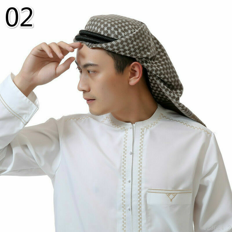 Men Islam Muslim Hijab Turban Arab Headwrap Scarf Shawls Caps Headscarf ...