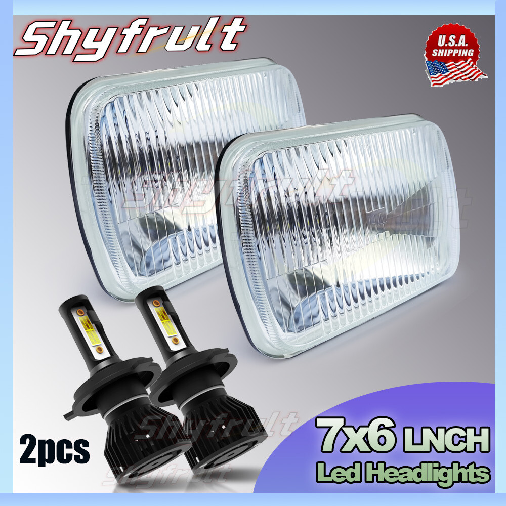 2PCS For 82-93 Chevy S10 Blazer GMC S15 7X6" 5X7" LED Headlights Halo ...