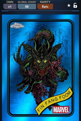 Topps Marvel Collect Chrome 25 Epic Limited Edition Blue Base Fin Fang ...