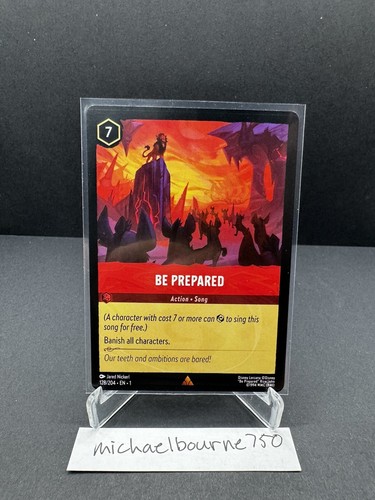 Disney Lorcana TCG - Be Prepared - Song - Non Foil Rare - 128/204 NM/M ...