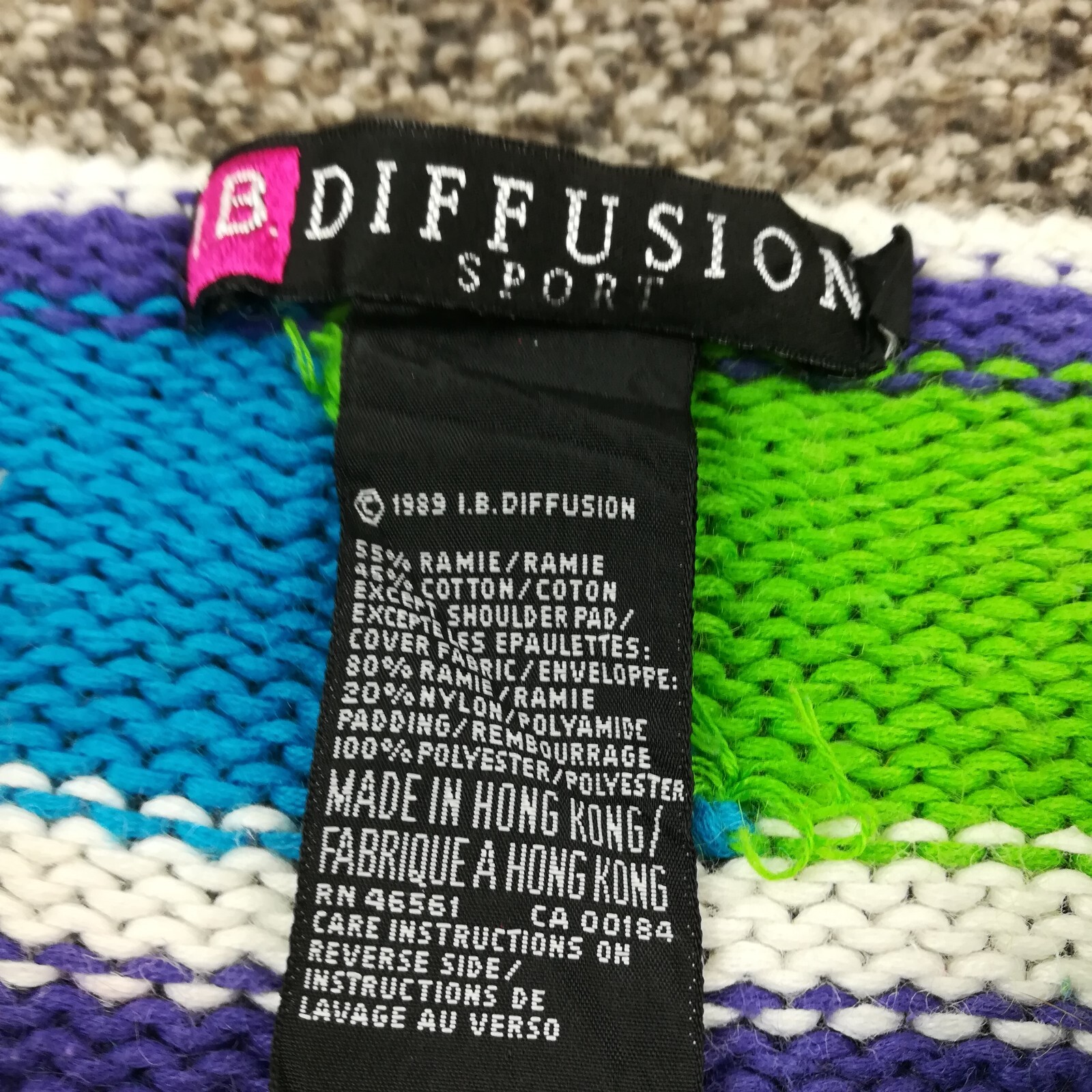 Vintage 1989 IB Diffusion Sweater Geometric Multicolo… - Gem