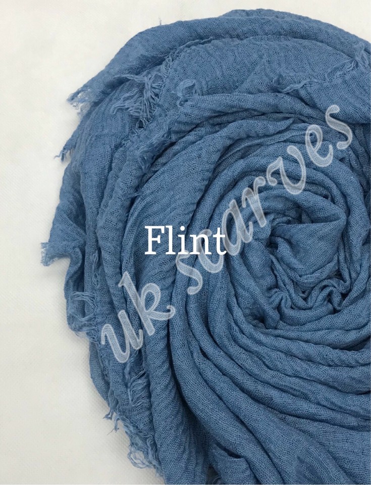 New Style Crinkle Scarf Hijab Plain Maxi Headscarf Crimp Scarves Shawl ...