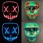 The Purge Movie Light Up Flash LED Wire "Smiling Stitched" Scary Mask ...