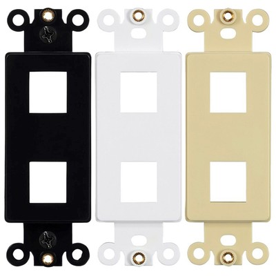 2 Hole Port Keystone Jack Wall Plate Insert Decora Style Modular Cat6 ...