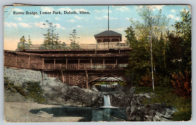 c1910s Rustic Bridge Lester Park Duluth Minnesota Antique Vintage ...