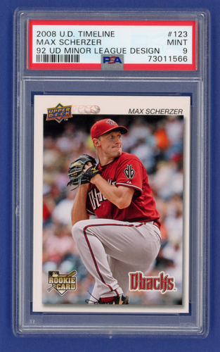 2008 Upper Deck Timeline MAX SCHERZER #123 ROOKIE Card (RC) DBacks PSA ...