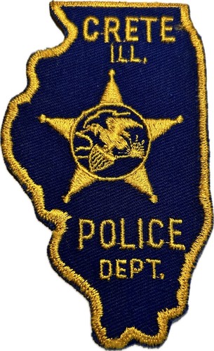 ILLINOIS IL CRETE POLICE DEPT PATCH WILL COUNTY #KP MAP SHAPE ...