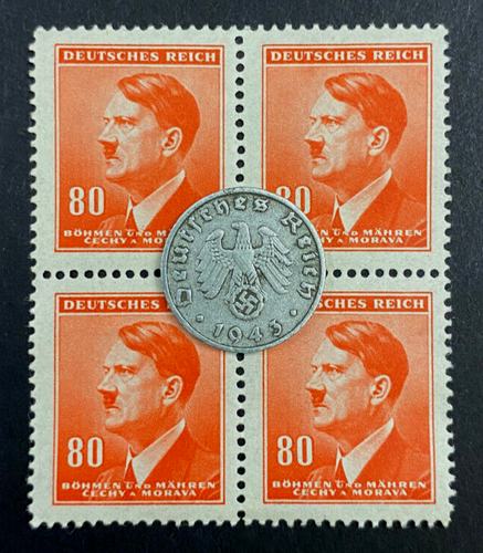 Rare Old WWII German War 1 Reichspfennig Coin & 4 Stamps World War 2 ...