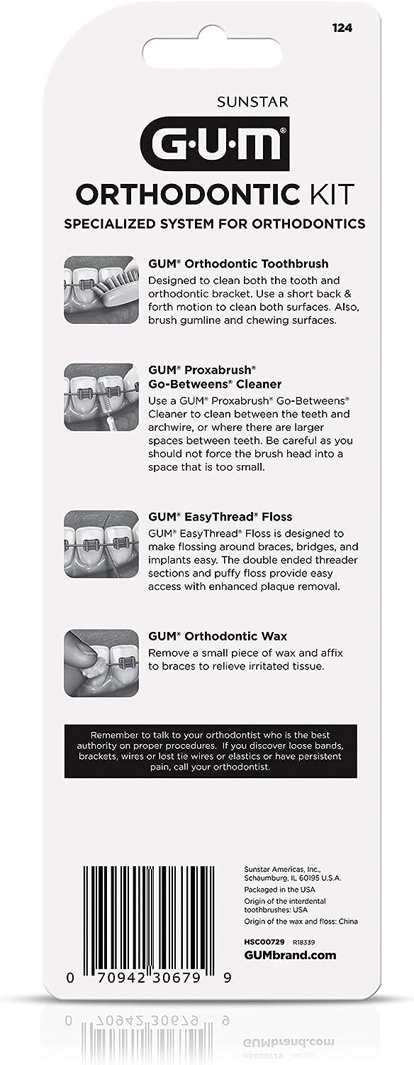 Sunstar 124KK Gum Orthodontic Kit, Easy Thread Floss, 5 Strands, ( Pack ...