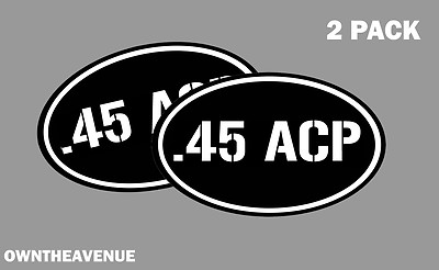 .45 ACP oval Ammo Can -2 PACK - 5"x3" Oval Vinyl Sticker Decal ...
