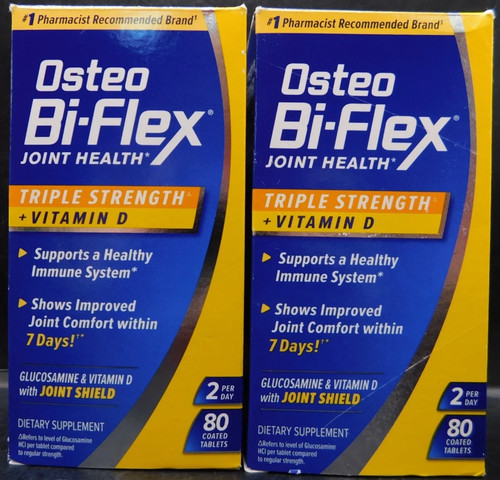 2Pk Osteo Bi-Flex Joint Health Triple Strength W Vitamin D 80 Tabs Ea ...