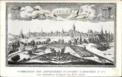 France Coat of arms Postcard Angers Maine et Loire,16th century Slate ...