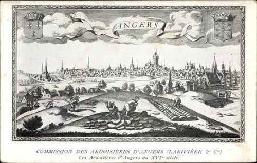 France Coat of arms Postcard Angers Maine et Loire,16th century Slate ...