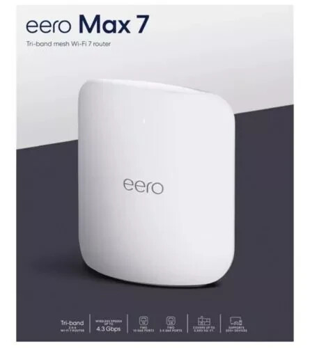 eero Max 7 Tri-Band Mesh Wi-Fi 7 Router - 10 Gbps Ethernet - White | eBay