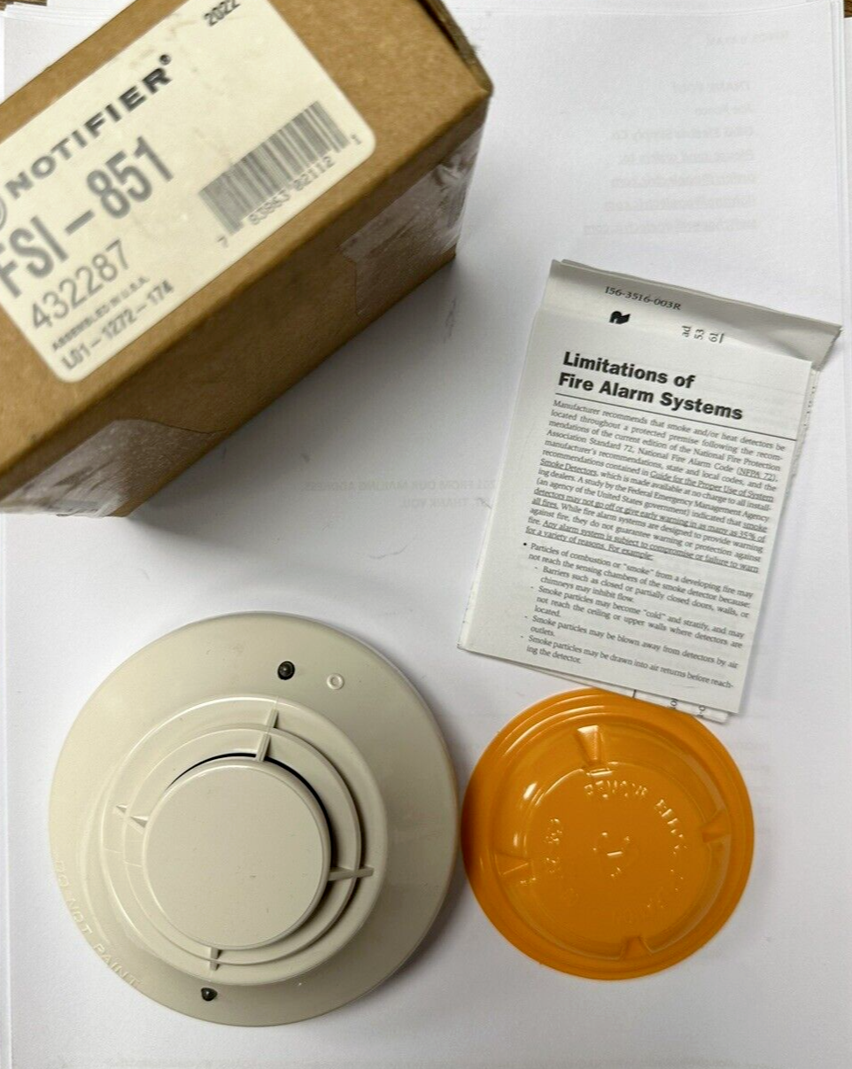 NEW NOTIFIER FSI-851 FSI 851 IONIZATION DETECTOR (19 AVAILABLE, FREE ...