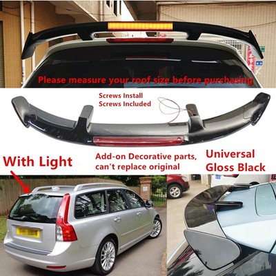 W/ Light Universal Fit For 2005-2011 Volvo V50 Rear Window Roof Spoiler ...