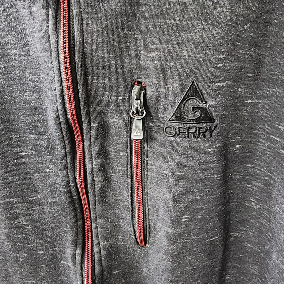 Gerry Men's Full Zip Logo Side Pocket Sweater Jacket, Gray, XXL | eBay