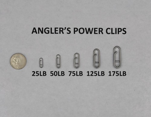 Anglers Power Clips - 25LB 50LB 75LB 125LB 175LB - Bulk Packs 25/50/100 ...