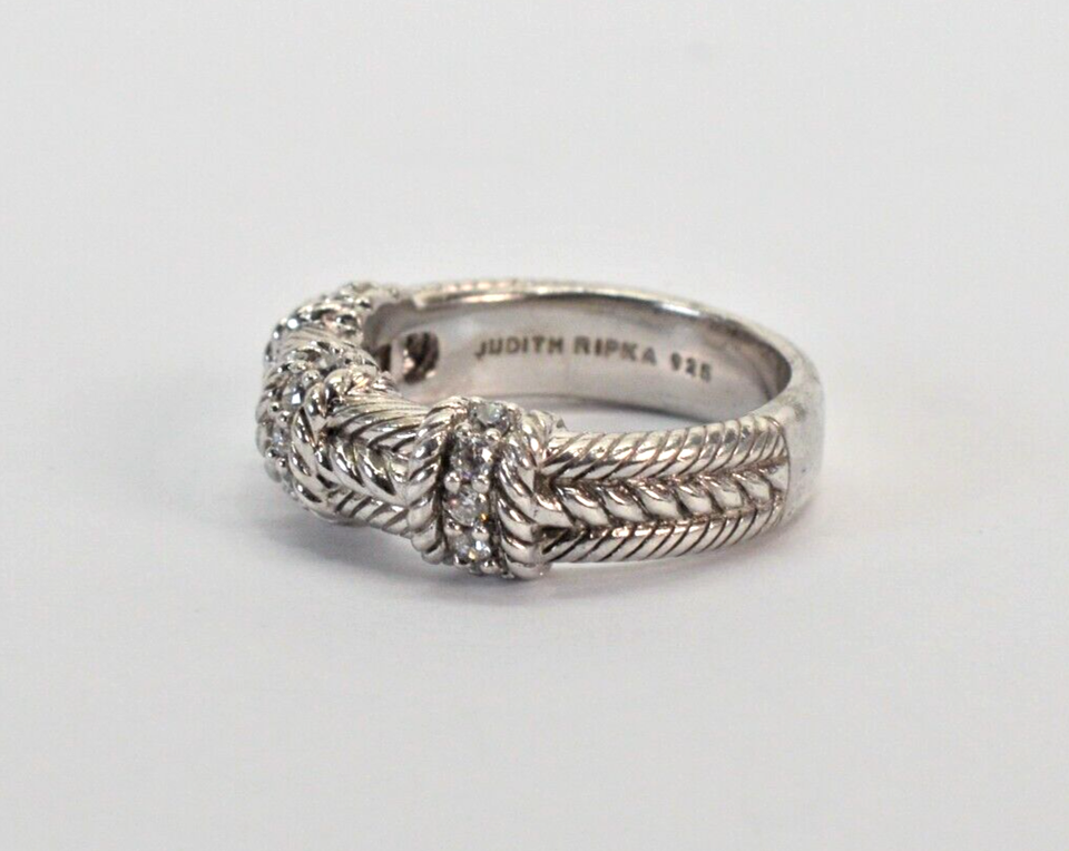 Judith Ripka Sterling Silver CZ Triple Station Ring Size 6 | eBay