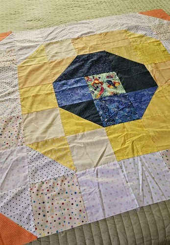 Homemade Patchwork Unfinished Bright Quilt Top For Baby Quilt/Throw 42 ...