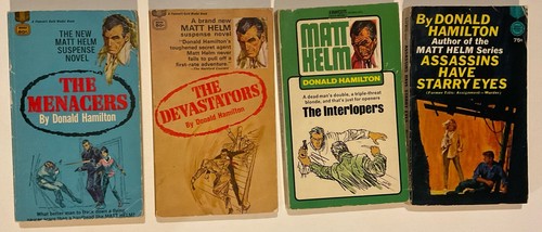 4 book lot MATT HELM novels by Donald Hamilton Spy Espionage Suspense ...