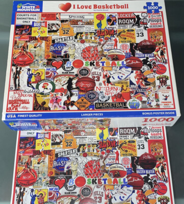 White Mountain I LOVE BASKETBALL 1000 Piece Jigsaw Puzzle Michael ...