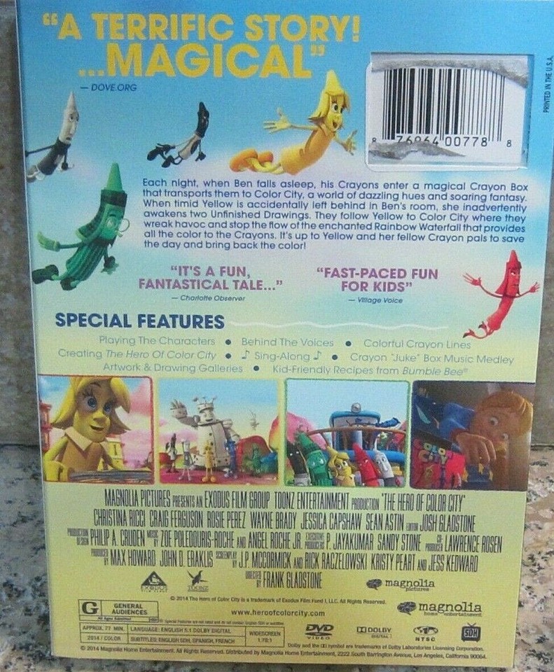 The Hero of Color City DVD / New Factory Sealed ships same day Rated G ...