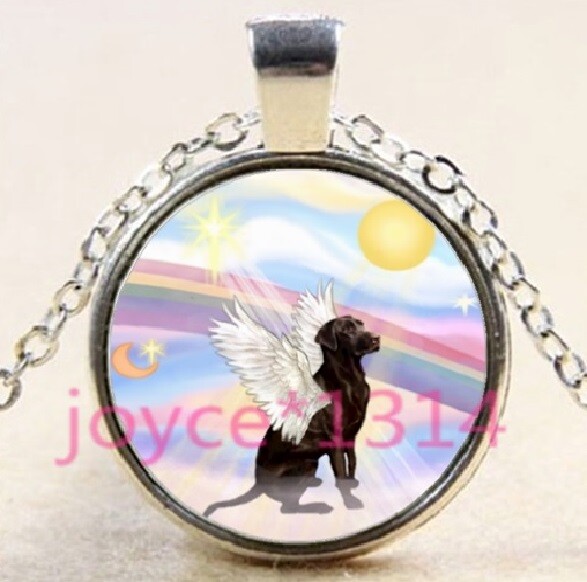 Angel Bull Dog Labrador Cat Wings Rainbow Silver Pendant Necklace Free ...
