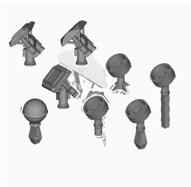 EV MODEL 1/700 OE-82C OE-270 SATCOM 、Shipboard Receiving Terminal 3D ...