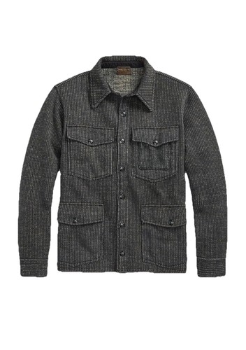 RRL Double RL Ralph Lauren Jacquard Overshirt Military Jacket Charcoal ...