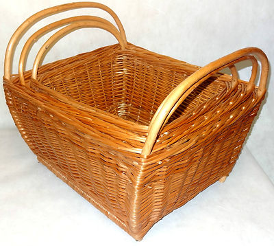 Holzkorb Gartenkorb 3 Großvarianten Kiepe Kaminkorb Erntekorb Weide NEU ...