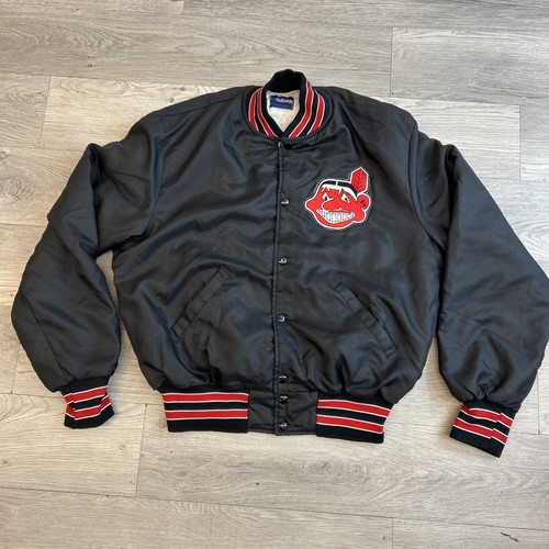 Vintage Blue Halloway Cleveland Indians Chief Wahoo Button Up Jacket ...