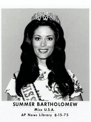 1975 Vintage Photo Miss USA Beauty Summer Bartholomew poses wearing ...