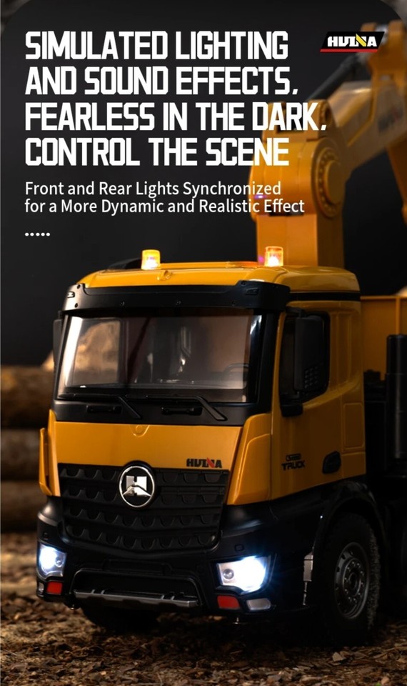 Huina Truck Hiab Tipper Lorry Remote Control Model construction vehicle ...