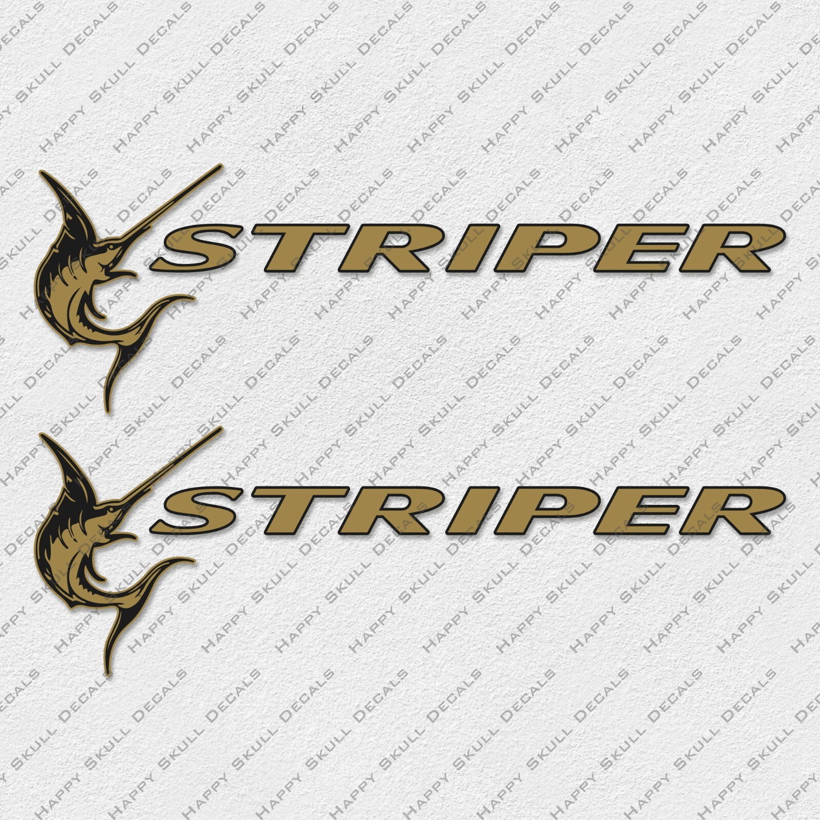SEASWIRL STRIPER BOAT LOGO GOLD DECALS STICKERS Set of 2 22" LONG | eBay