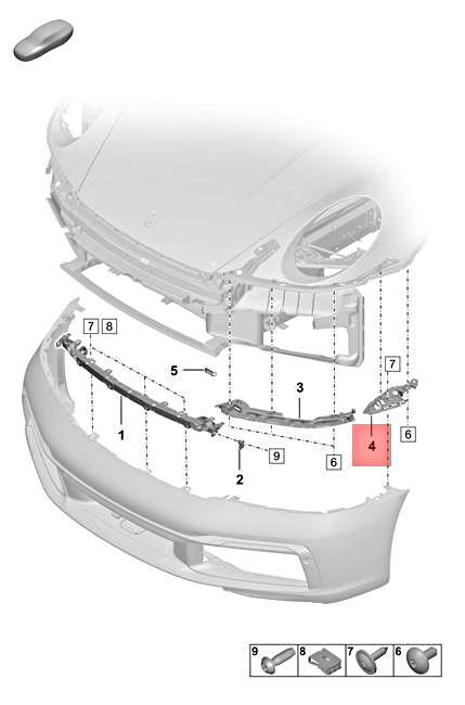 Genuine PORSCHE 911 Carrera 992 Bracket For Turn Signal left front ...