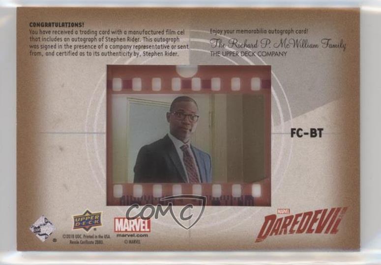 2018 Upper Deck Marvel Daredevil Seasons 1 & 2 Film Cels Stephen Rider ...