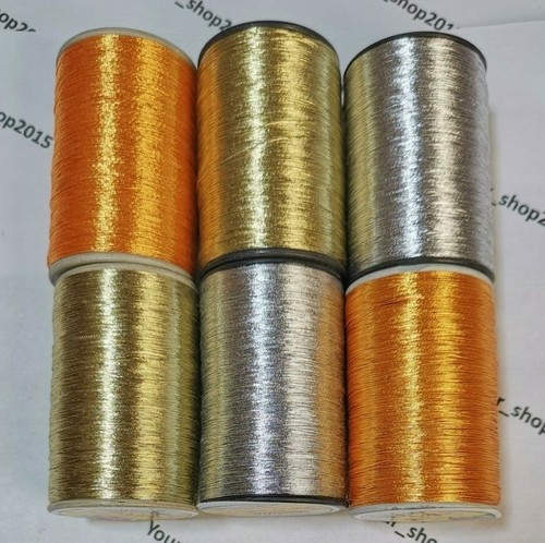 600+M Metallic Gold Silver Thread Spool Cross Stitch Embroidery ...