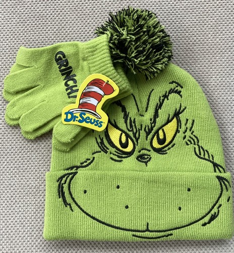 New Dr. Seuss The Grinch Who Stole Christmas Embroidered Youth Knit Cap ...