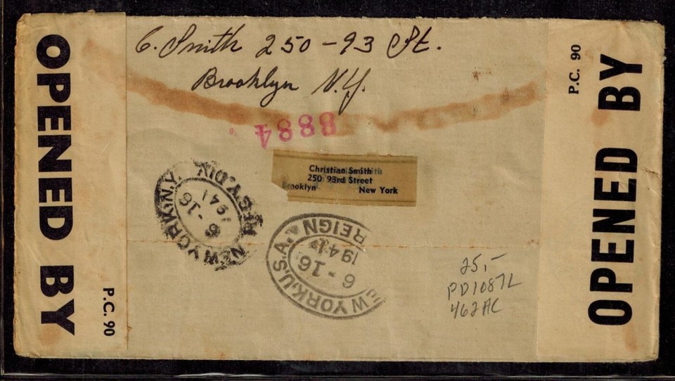 WWII Censor Cover Released Type H 14B Censored Twice in Bermuda | eBay