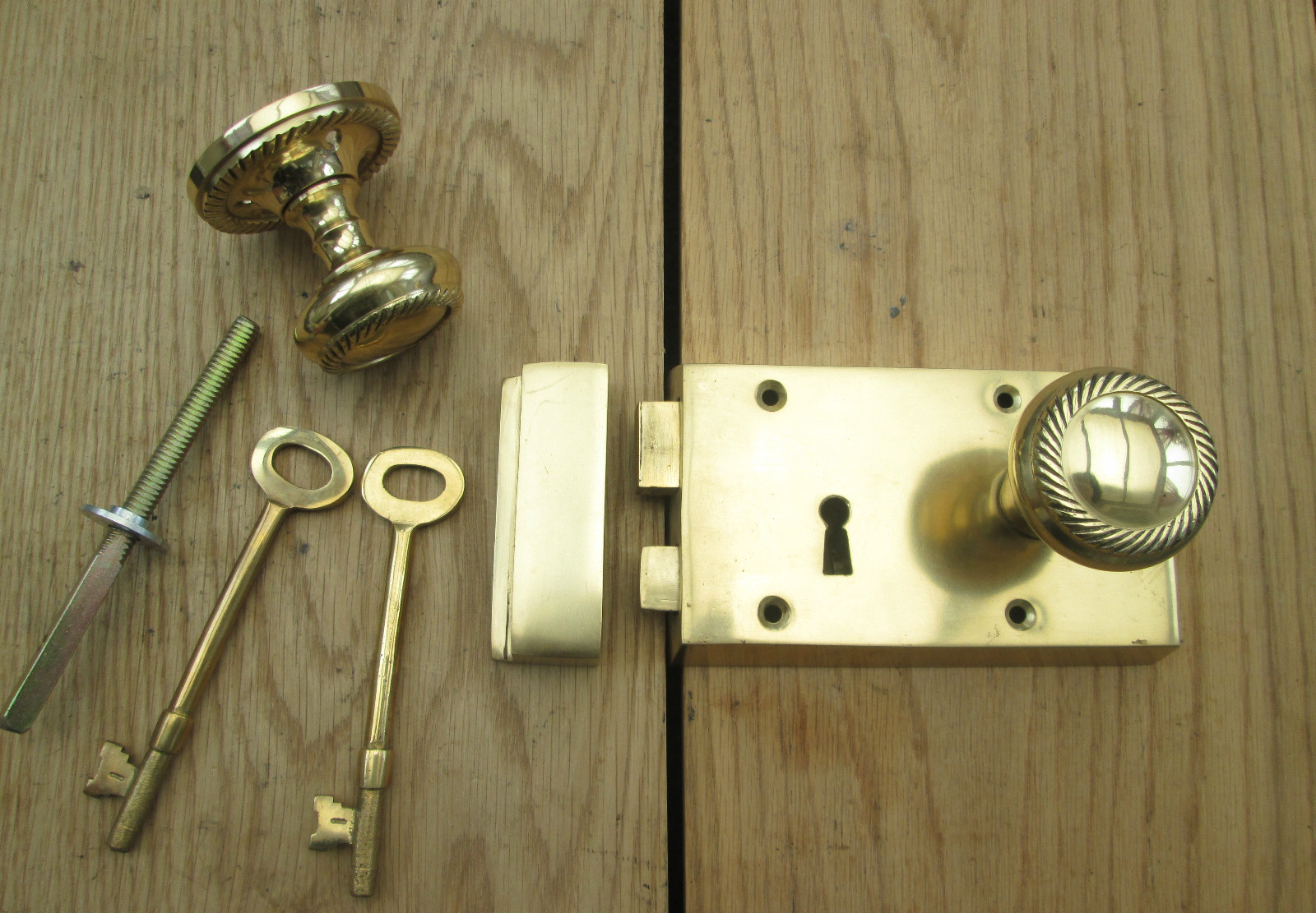 Solid Brass Old Style Door Georgian door RIM LOCK LATCH KNOB SET | eBay UK