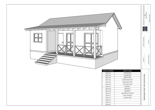 Modern Tiny House Plan With AutoCAD File And PDF For Blueprint Plans ...