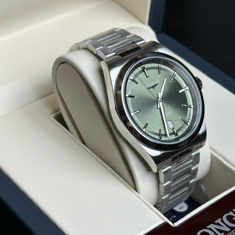 New Longines Conquest 41mm Green Dial Automatic Steel Men's Watch ...