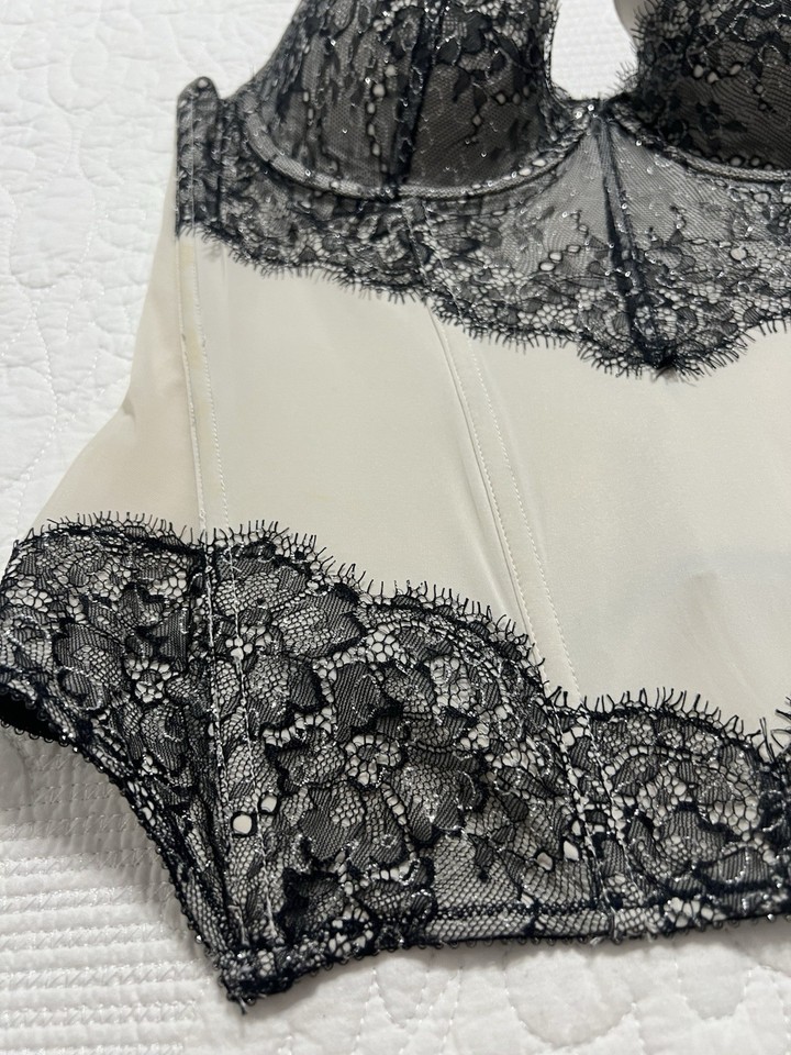 Victoria Secret Bra 36B Longline Bra Corset Bustier Bra Seamed Beige ...