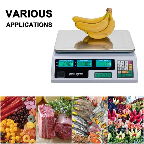 88lb 40KG * 5G Digital Produce Price Food Scale Market Weight Meat ...