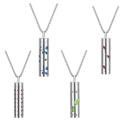 Scent Necklace Steel Fragrance Diffuser Oil Necklace Perfume Bottle ...