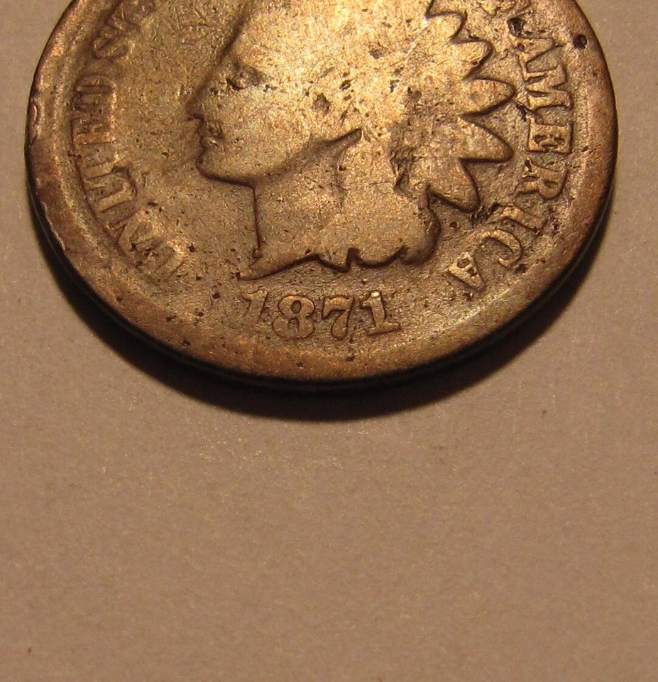 1871 Indian Head Cent Penny - Good + Condition - 45SA | eBay